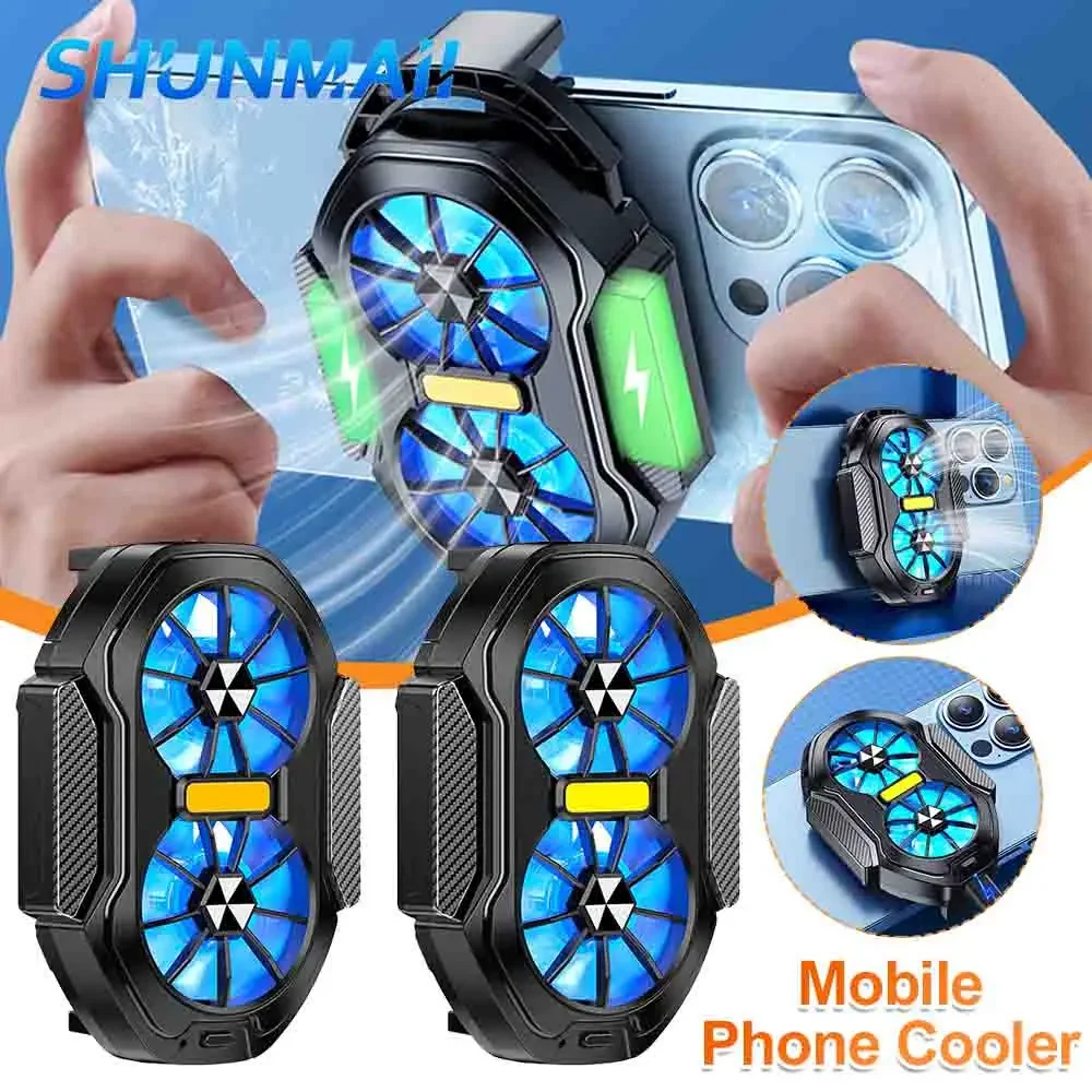 Dual-Fan-Mobile-Phone-Radiator-Gaming-Cooling-Radiator-Plug-in-Type-C ...