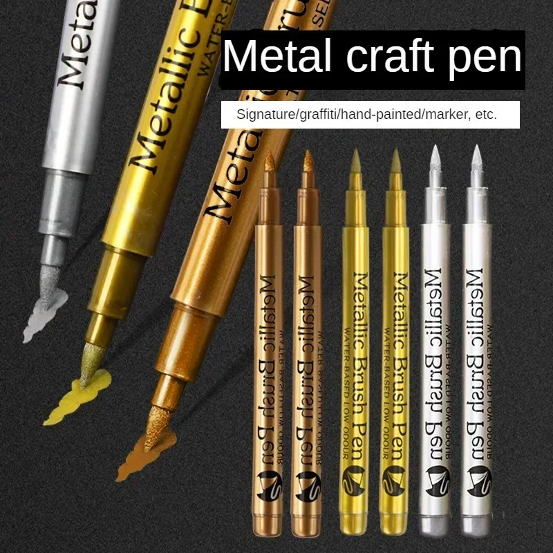 Metallic Marker Pen Waterproof Permanent Marker Pen Gold Silver Copper ...