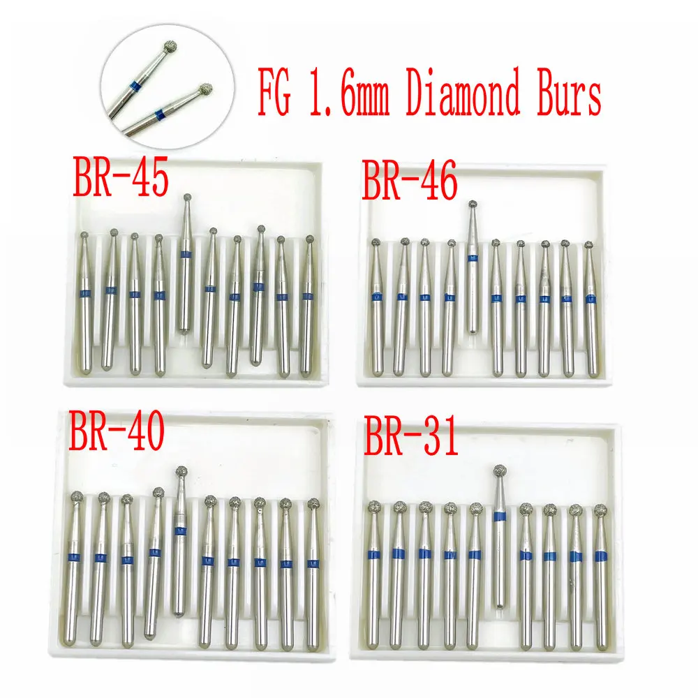 10pcs-box-Diamond-Dental-Burs-Drill-FG-Diamond-1-6mm-Shank-for-High ...