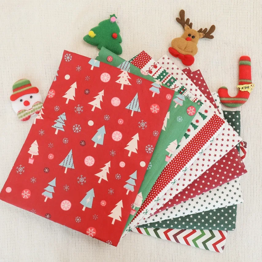 Printed-Cotton-Fabric-for-Home-Decoration-Wrapping-Cloth-Red-and-Green ...