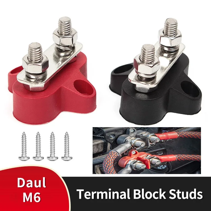1/4 "Dual Stud Terminal Block M6 80A DC 48V Bus Bar Terminal Block บวก ...