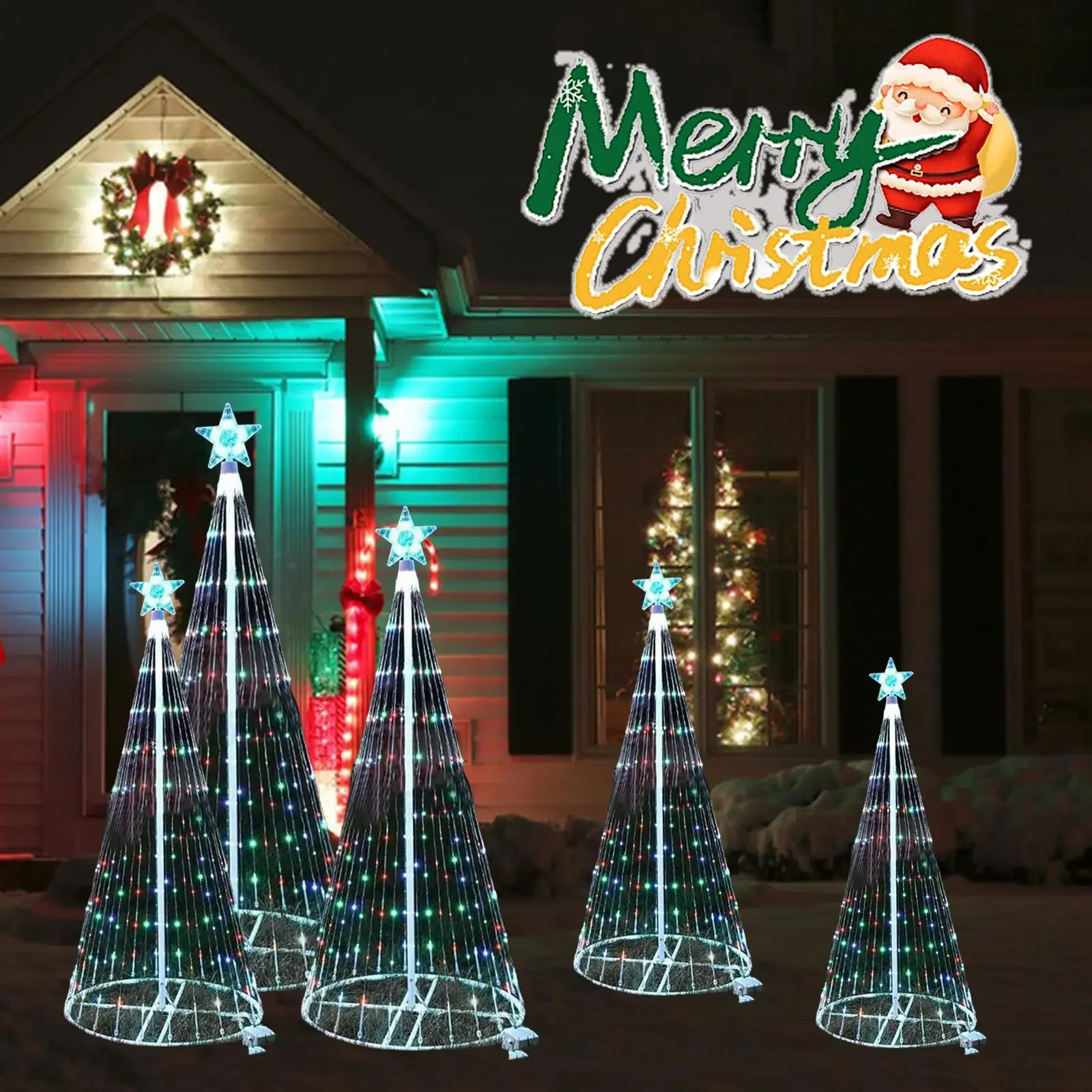 LED-Christmas-Tree-Lightshow-String-Waterfall-Star-Lights-Outdoor ...