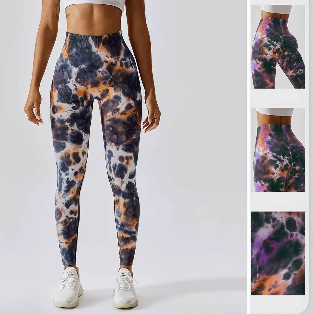 Tie Dye Yoga Leggings Workout | Tie Dye Legging High Waist - Yoga Pants Seamless - Aliexpress