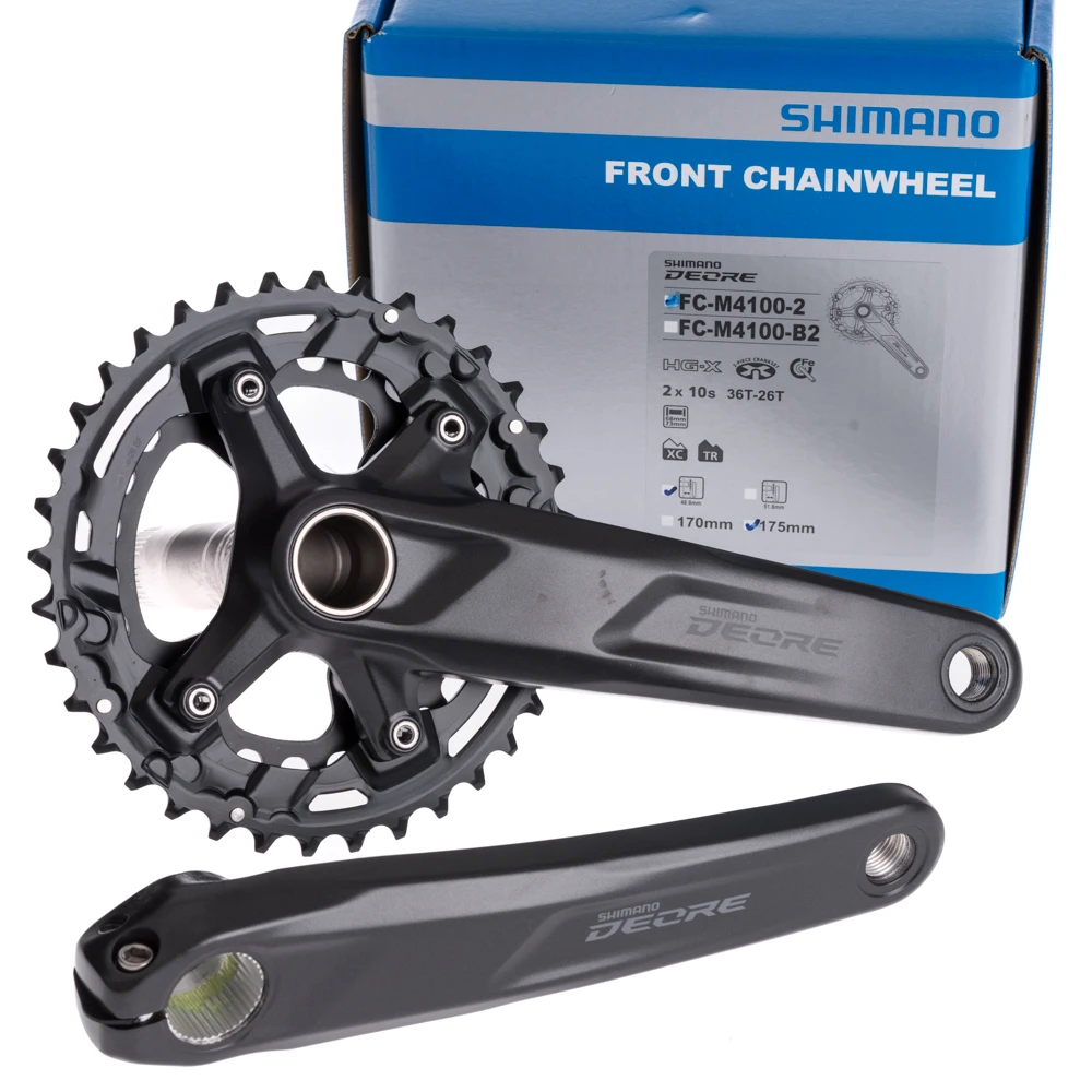 Shimano Mountain Bike roda traseira Chain, bicicleta Crankset, roda dianteira Chainwheel, M4100 ...