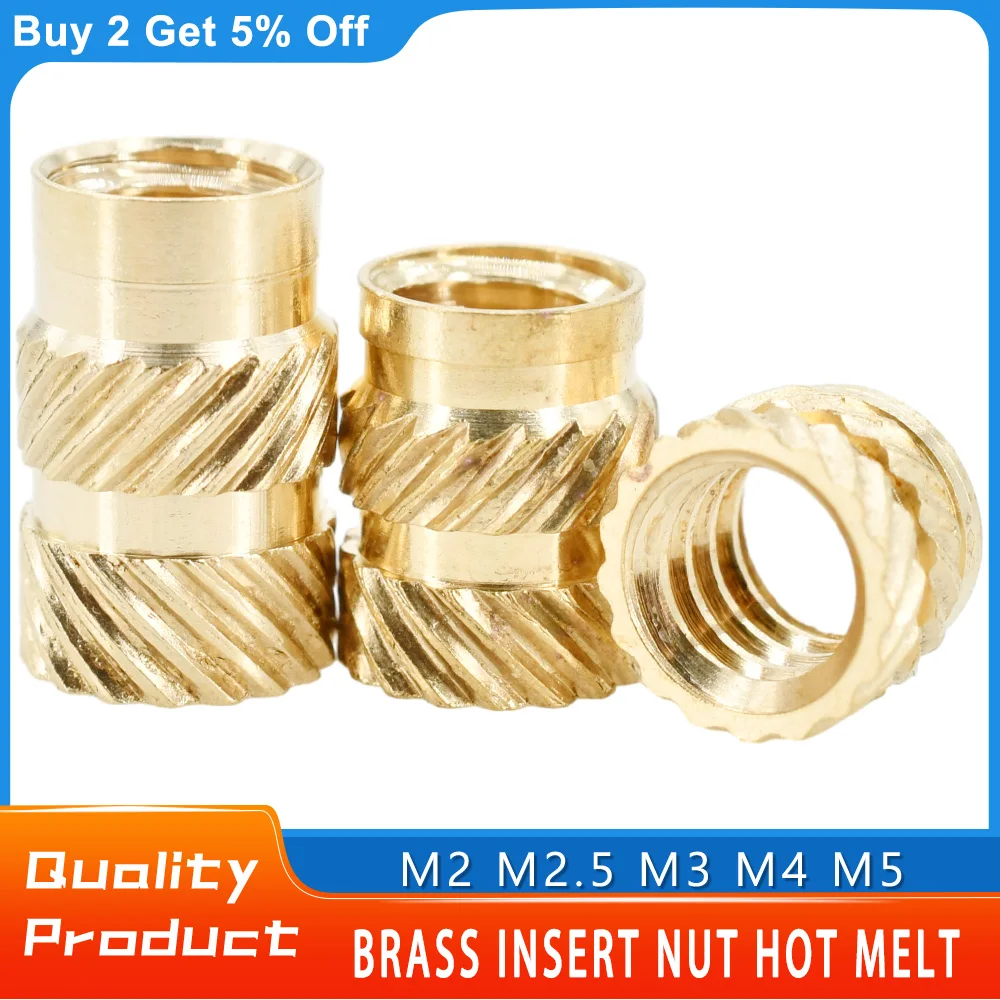 500Pcs-M2-M2-5-M3-M4-M5-Brass-Insert-Nut-Threaded-Nutsert-Knurled-Hot ...