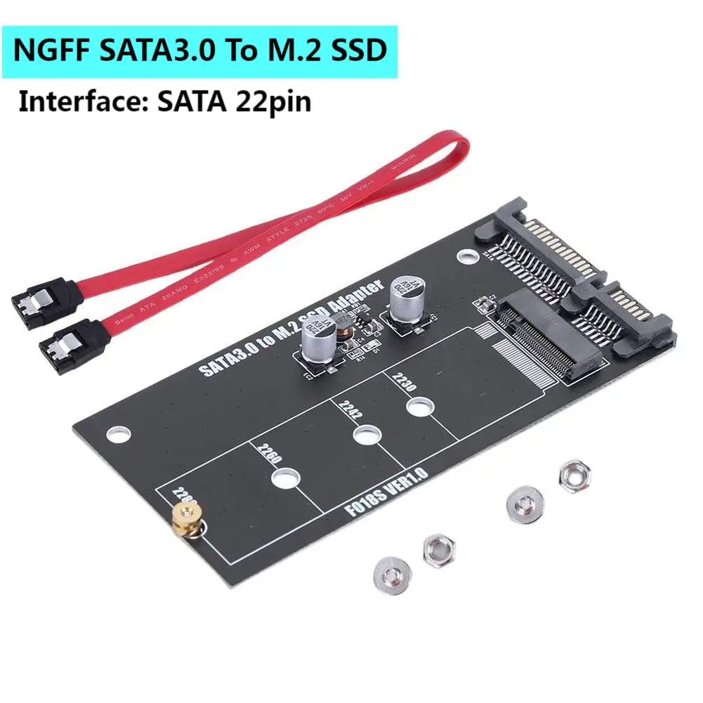 Solid State Drive Interface Cartão de conversão, M.2 Adaptador SATA, 22 ...
