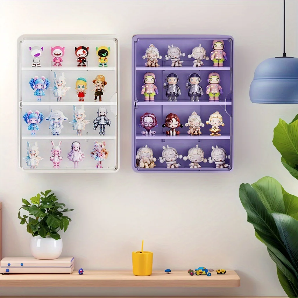 Wall-Mounted Storage Box with Lid for Action Figures Toys Magnetic ...