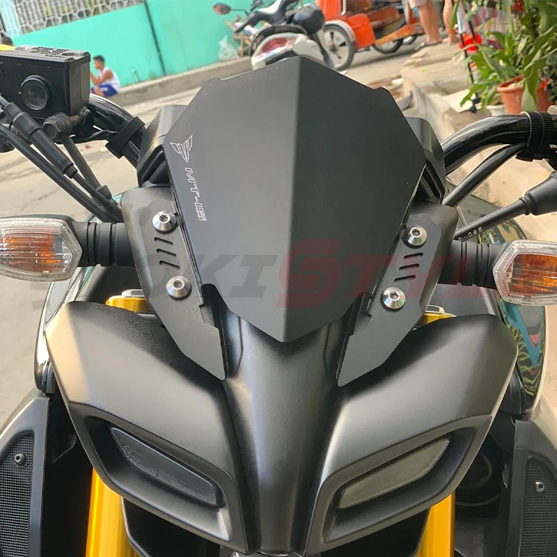 Motorcycle-Bubble-MT15-MT125-Windshield-WindScreen-Aluminium-Alloy-Fit ...