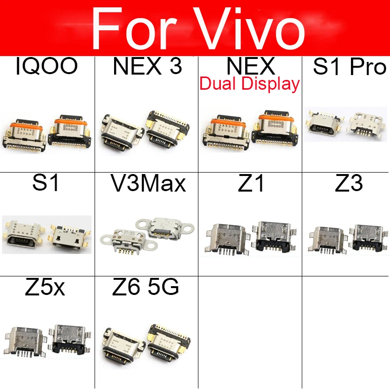1PC USB Jack Port For Vivo IQOO NEX 3 S1 V3Max Z1 Z3 Z5X Z6 5G Pro Dual ...