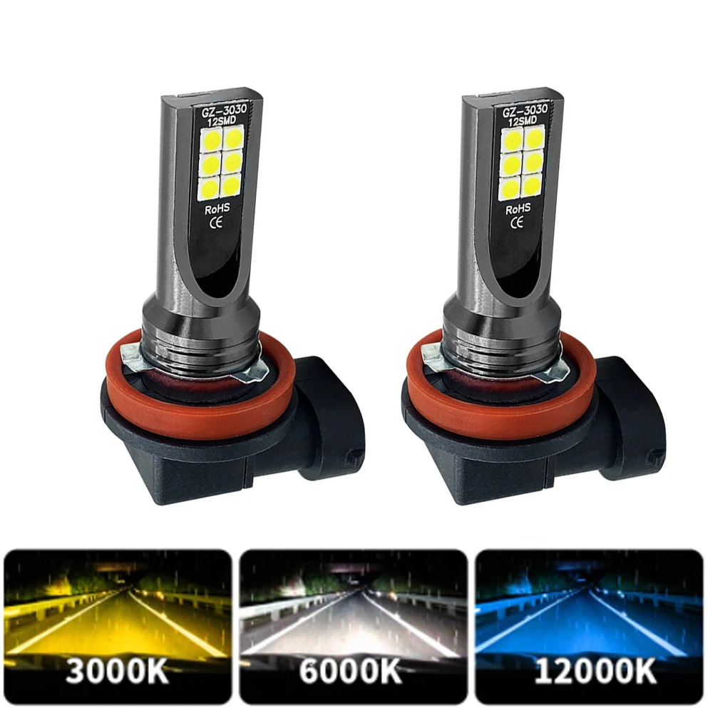 LED 자동차 안개등, H11 H8 H4 H7 H1 H16 H3 H10 9005 HB3 9006 HB4, 6000K 헤드라이트 ...