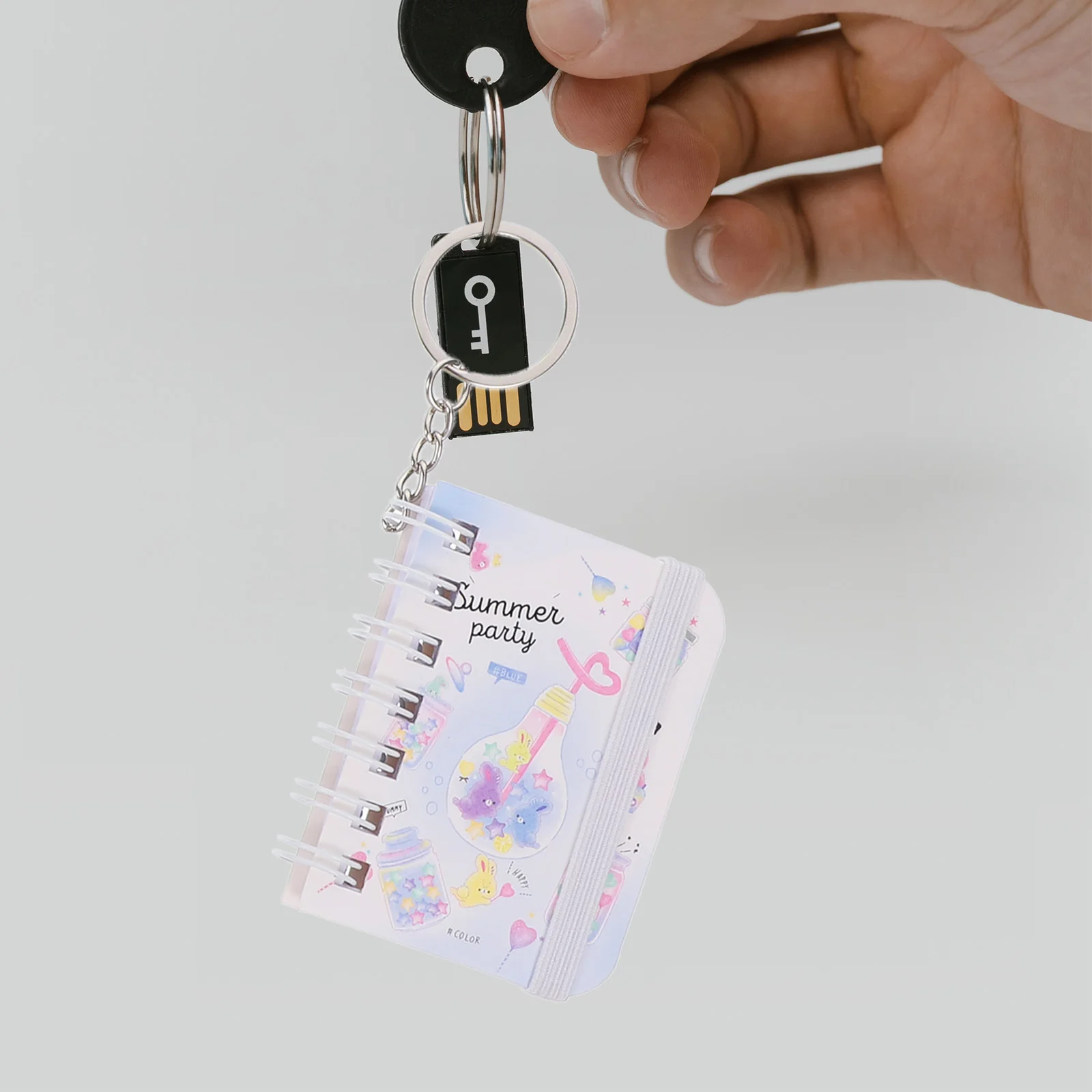 4-Pcs-Pendant-Keychain-Note-Pads-Creative-Cat-Keyring-Small-Notebooks ...