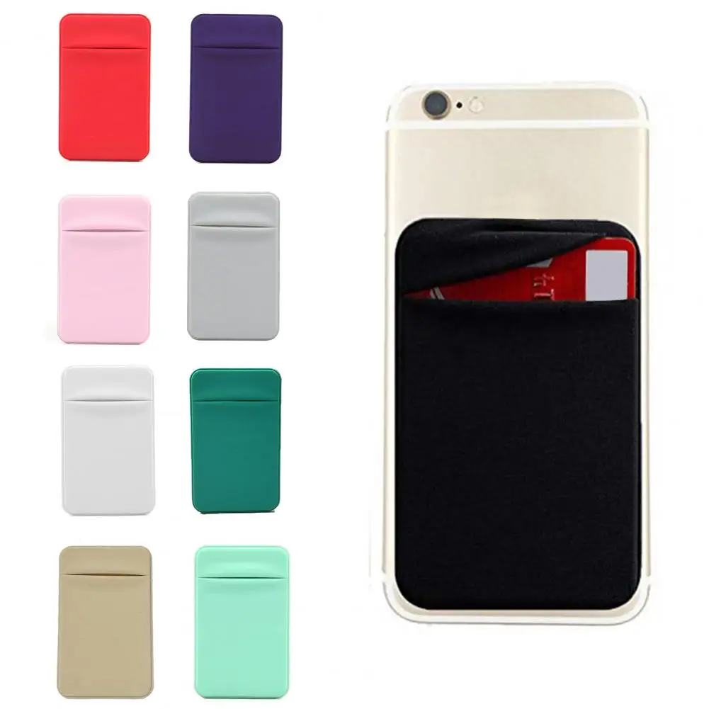 Silicone Phone Card Holder Strong Adhesive Phone Cell Wallet Case Stick ...