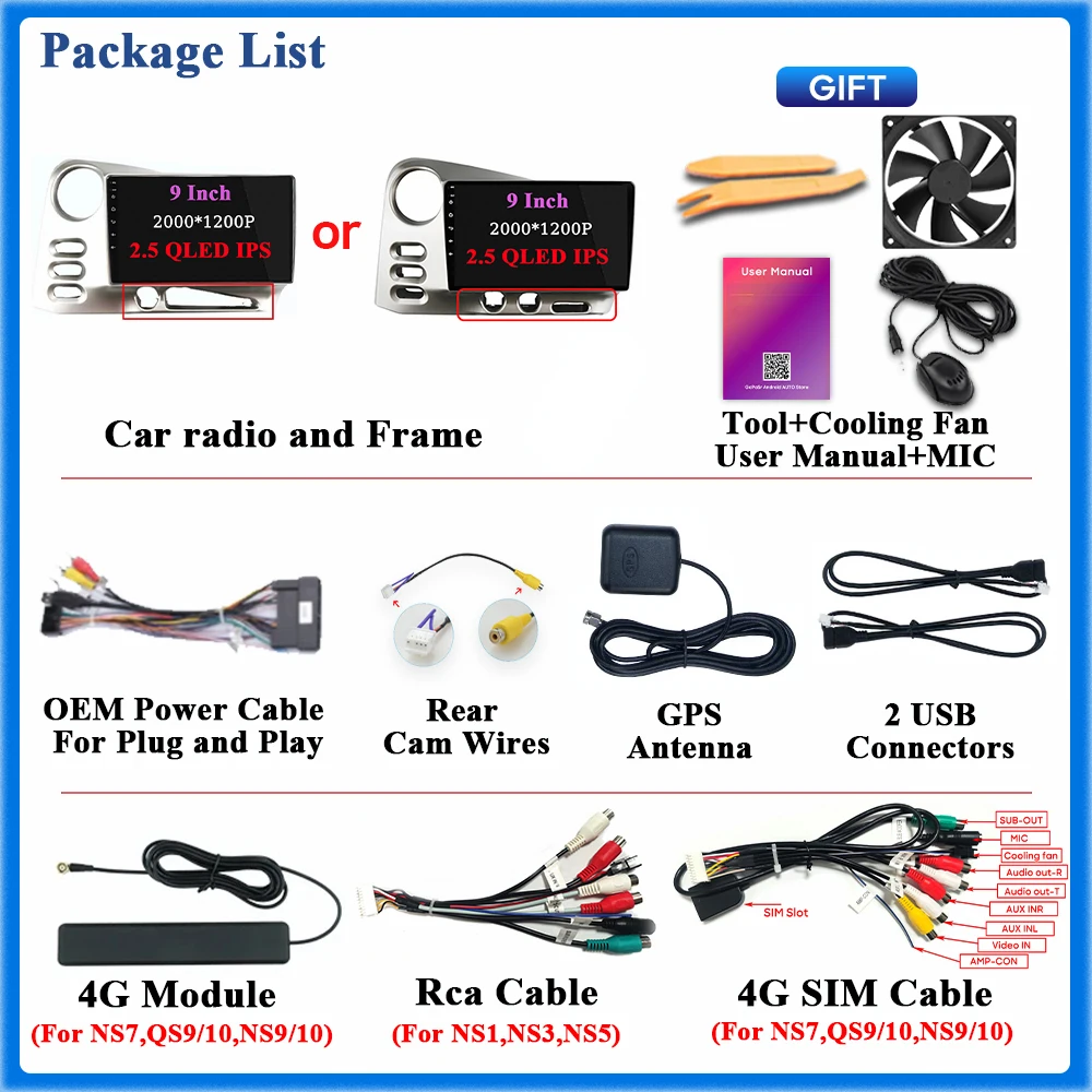 Car-Radio-Carplay-Android-13-For-Toyota-Matrix-For-PONTIAC-Vibe-2003 ...