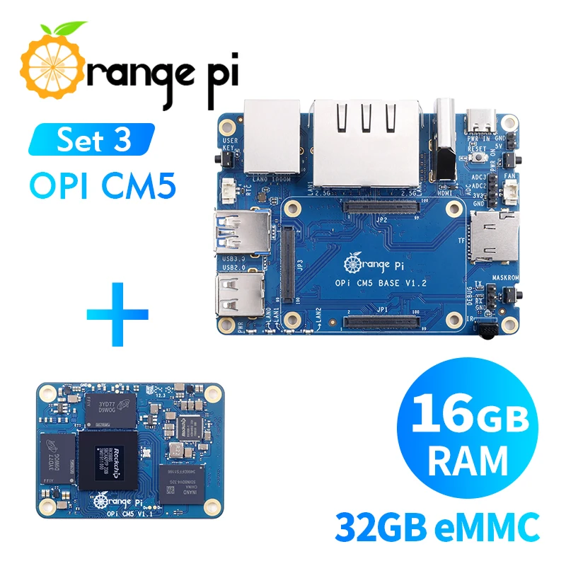 Orange-Pi-CM5-16G32G-CM5-Base-Board-DDR4-RK3588S-Compute-Module-5-Mini ...
