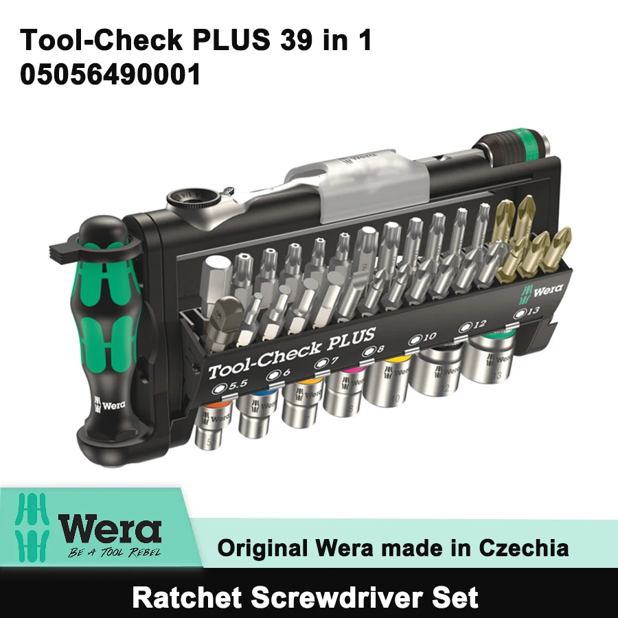 WERA-Tool-Check-Plus-Ratchet-Screwdriver-Bit-Set-with-Sockets-Metric-No ...