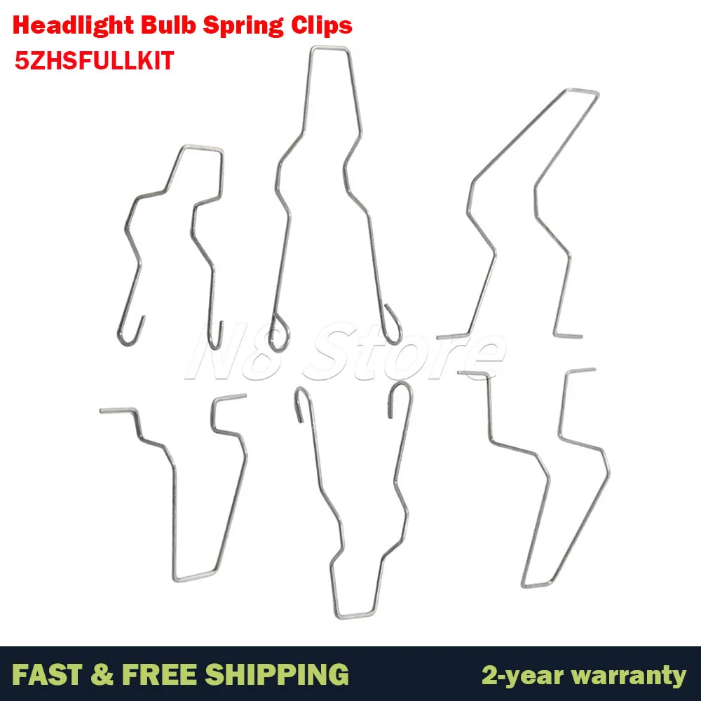 6Pcs-Headlamp-Headlight-Dip-Dipped-Beam-Head-Lamp-Bulb-Retaining-Spring ...