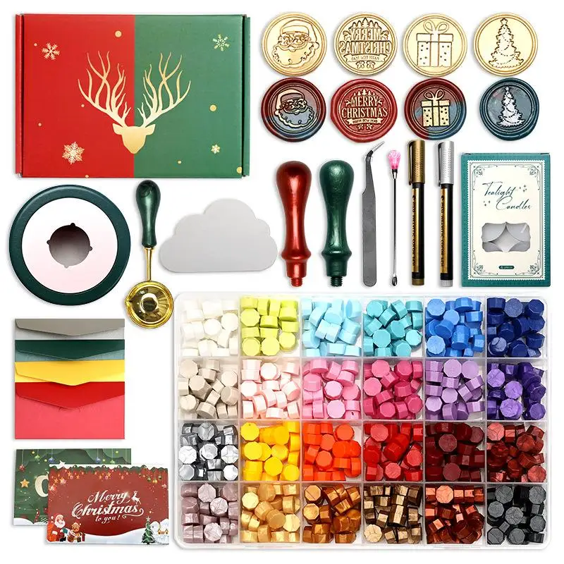 Natal-Wax-Seal-Stamp-Set-lacado-Selagem-Kit-DIY-Artesanato-Suprimentos ...