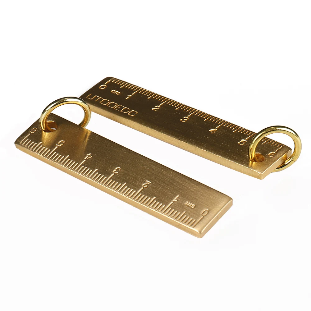 6cm-Mini-Copper-Ruller-Vintage-Brass-Metal-Straight-Ruler-Key-Pendant ...