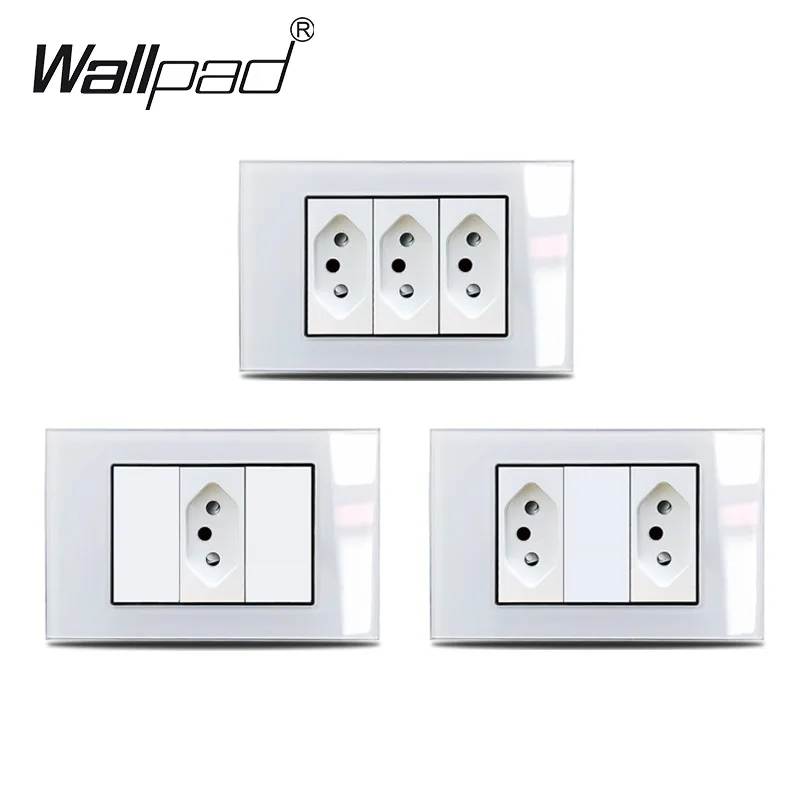 Brasil-Wall-Socket-118-75mm-Wallpad-L3-White-Tempered-Glass-AC-110V ...