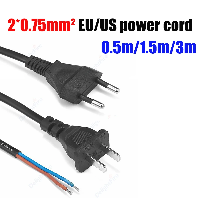 EU-European-US-CN-AC-Power-Extension-Cable-220V-Pigtail-Electronic-Wire ...