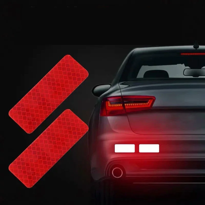 10PCS Car Rear Bumper Reflective Strip Safety Warning Signs Reflective ...