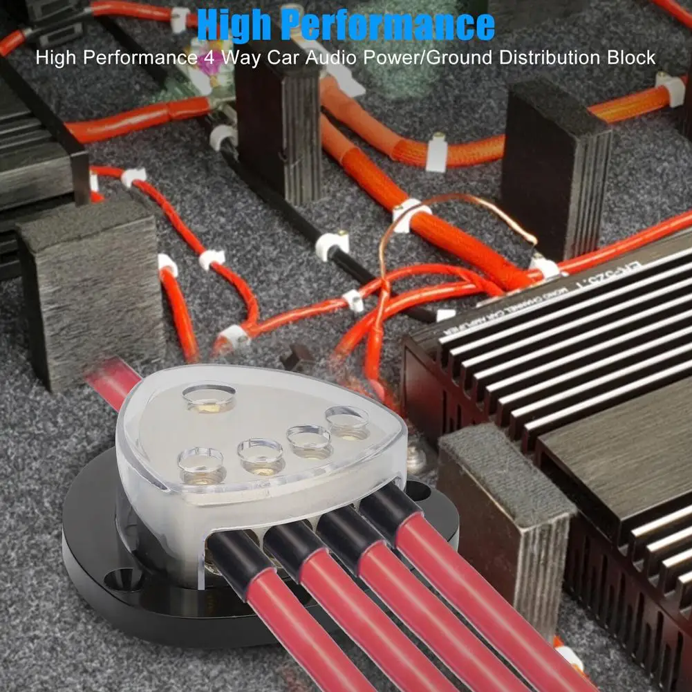 4way Car Audio Power Ground Distribution Block 1/0 Gauge Input To 4 ...