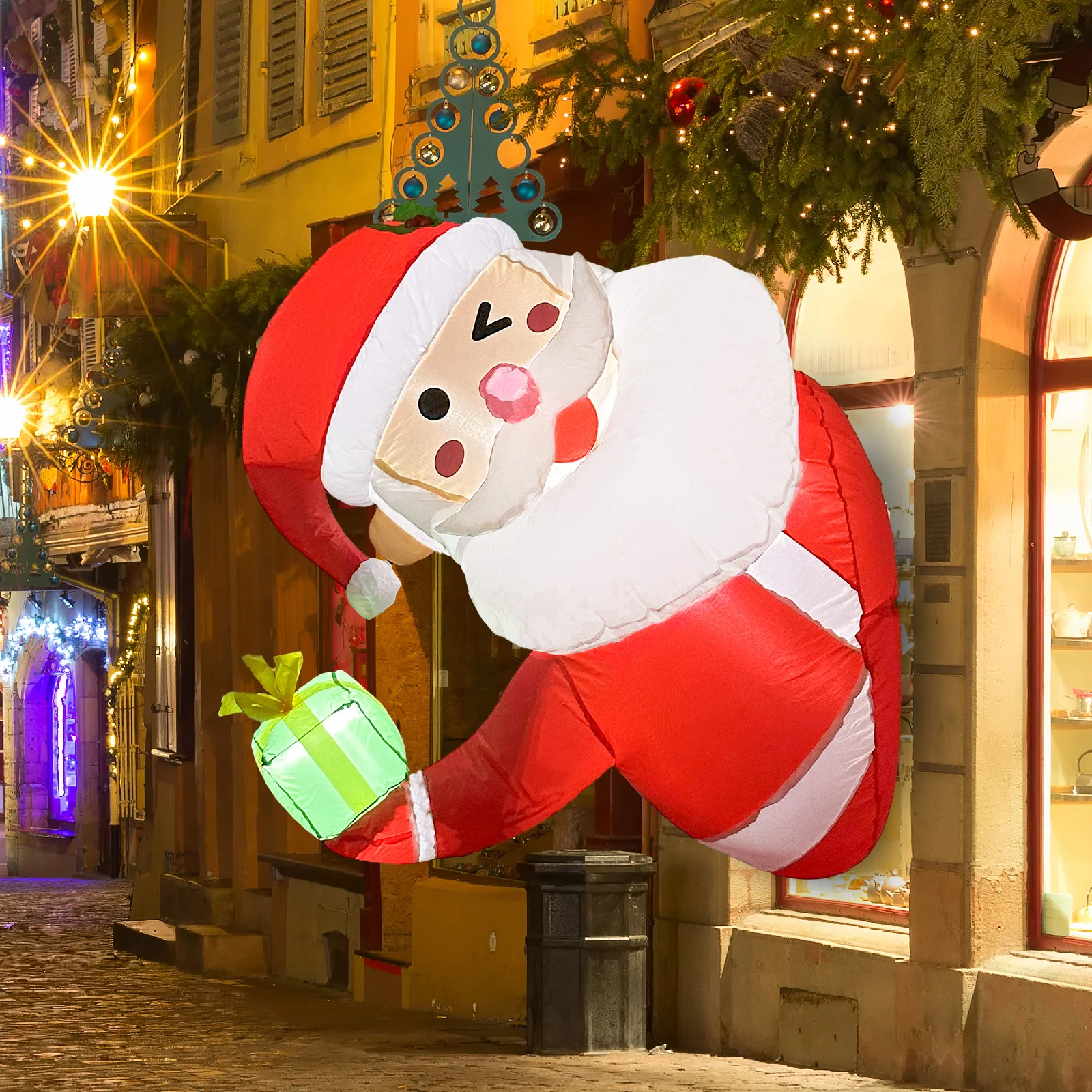 3-5Ft-Christmas-Inflatable-Santa-Claus-Lean-Out-from-Window-Outdoor ...