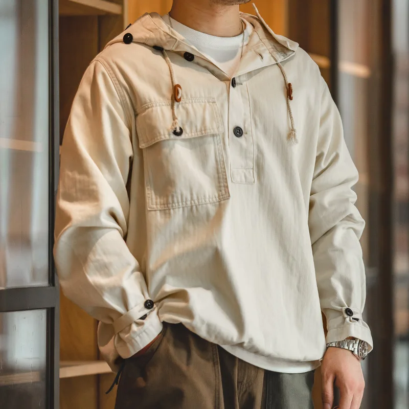 Maden-American-Retro-Beige-White-Deck-Suit-Severe-Weather-Coat-Charge ...