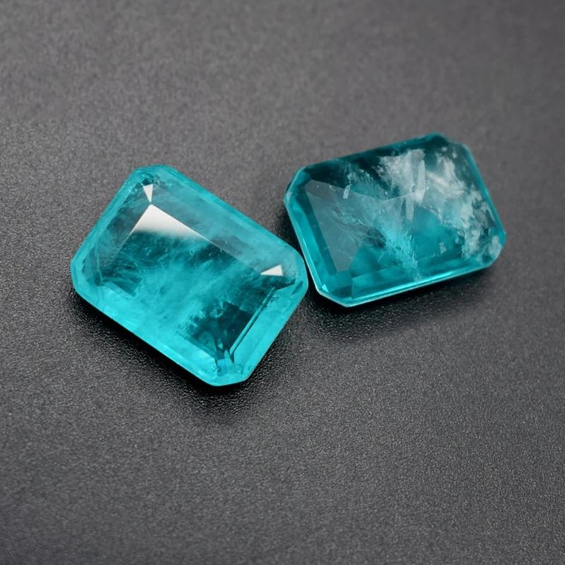 Synthetic Paraiba Tourmaline Neon Blue Brazilian Loose Gemstone Octagon ...
