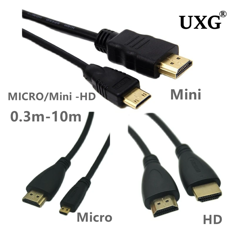 10M-0-3M-1M-Mini-Micro-HD-To-HDMI-compatible-Cable-High-Speed-Adapter ...