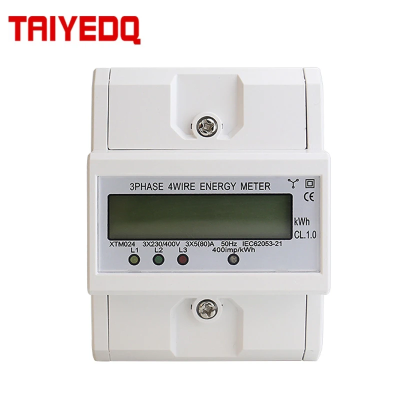 Electronic Watt Power Consumption Energy Meter Wattmeter Kwh Din Rail 3 ...