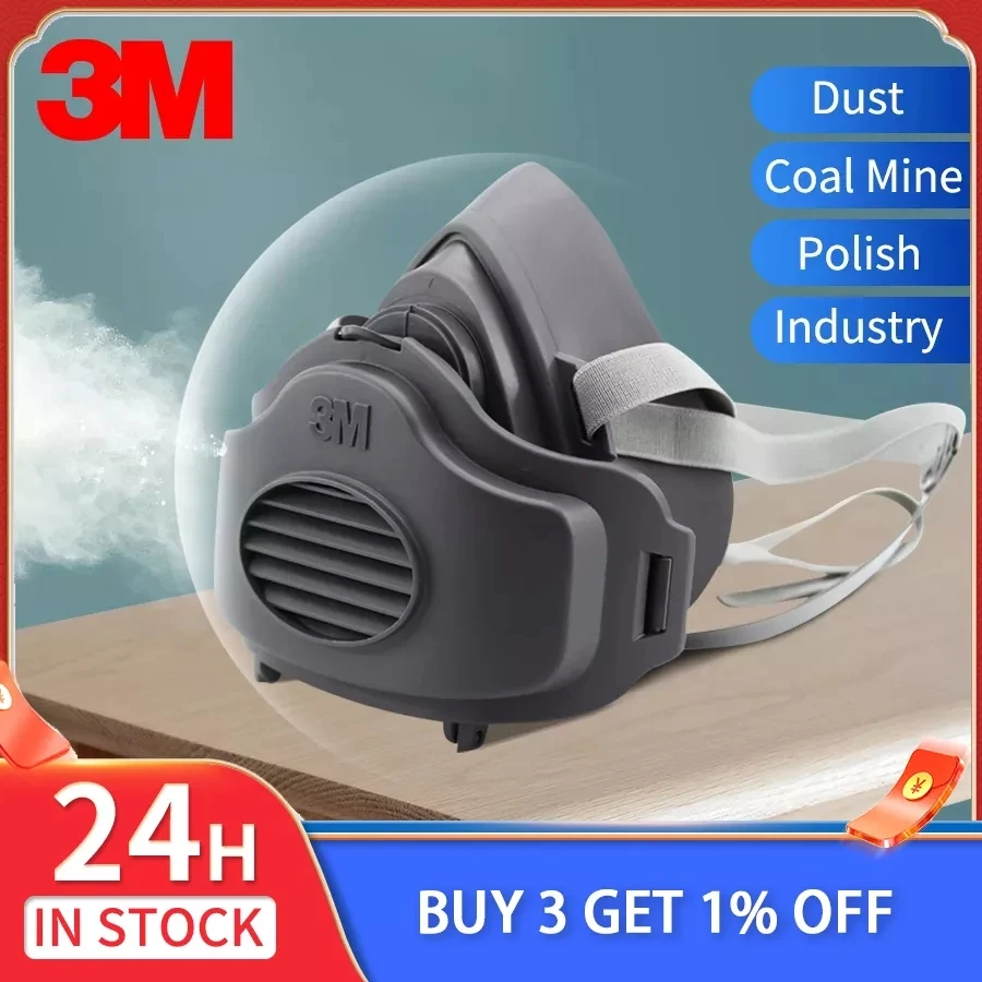 3M 3200 방진 마스크, 3701 필터, 코튼 호흡기, 페인트 보호 마스크, 방진 연기 필터, 코튼 채굴 목공, 10 개 ...