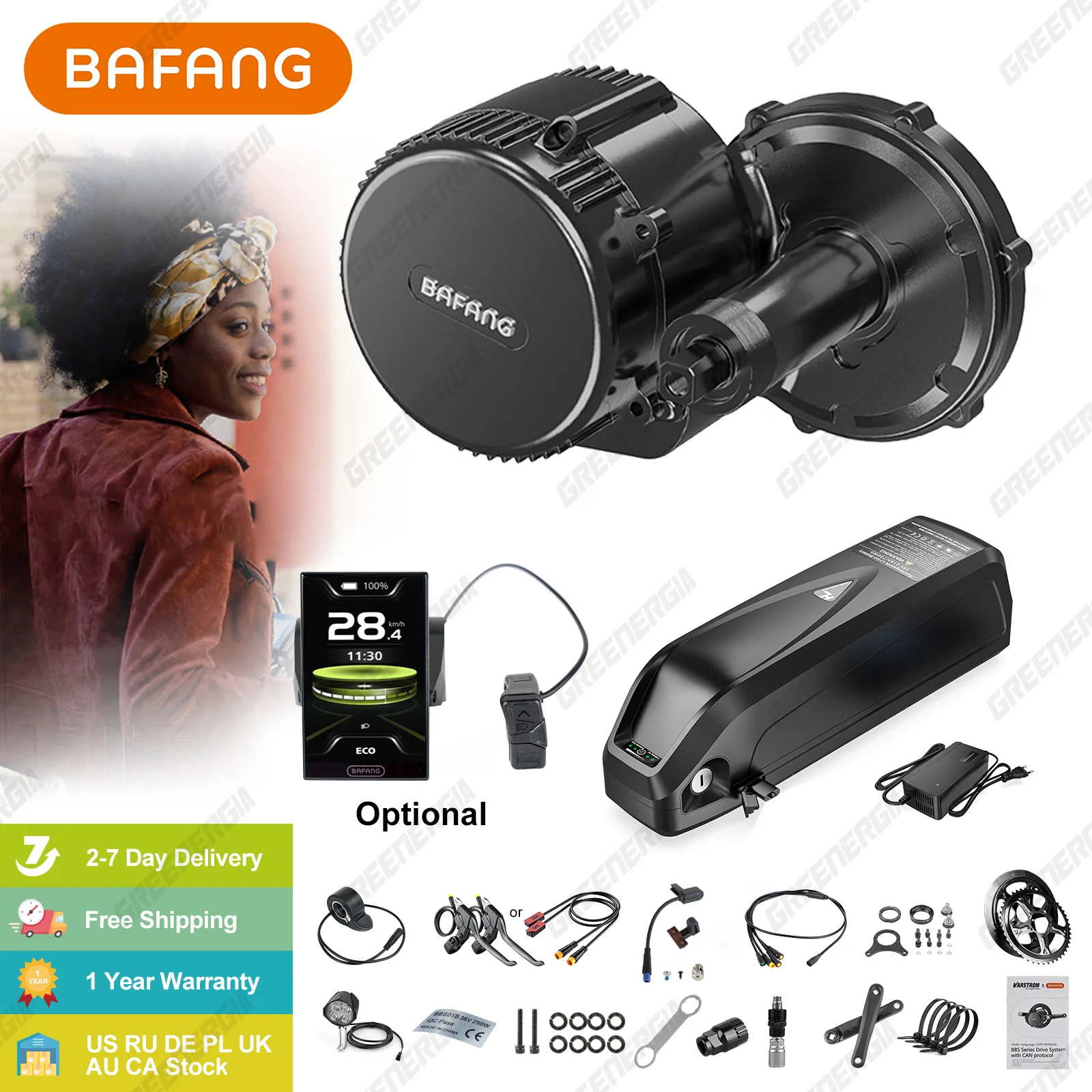 BAFANG 750W CAN Motor Kit BBS02B BBS02 Electric Bike Conversion Kit 48V Bicycle Engine 13Ah 17 ...