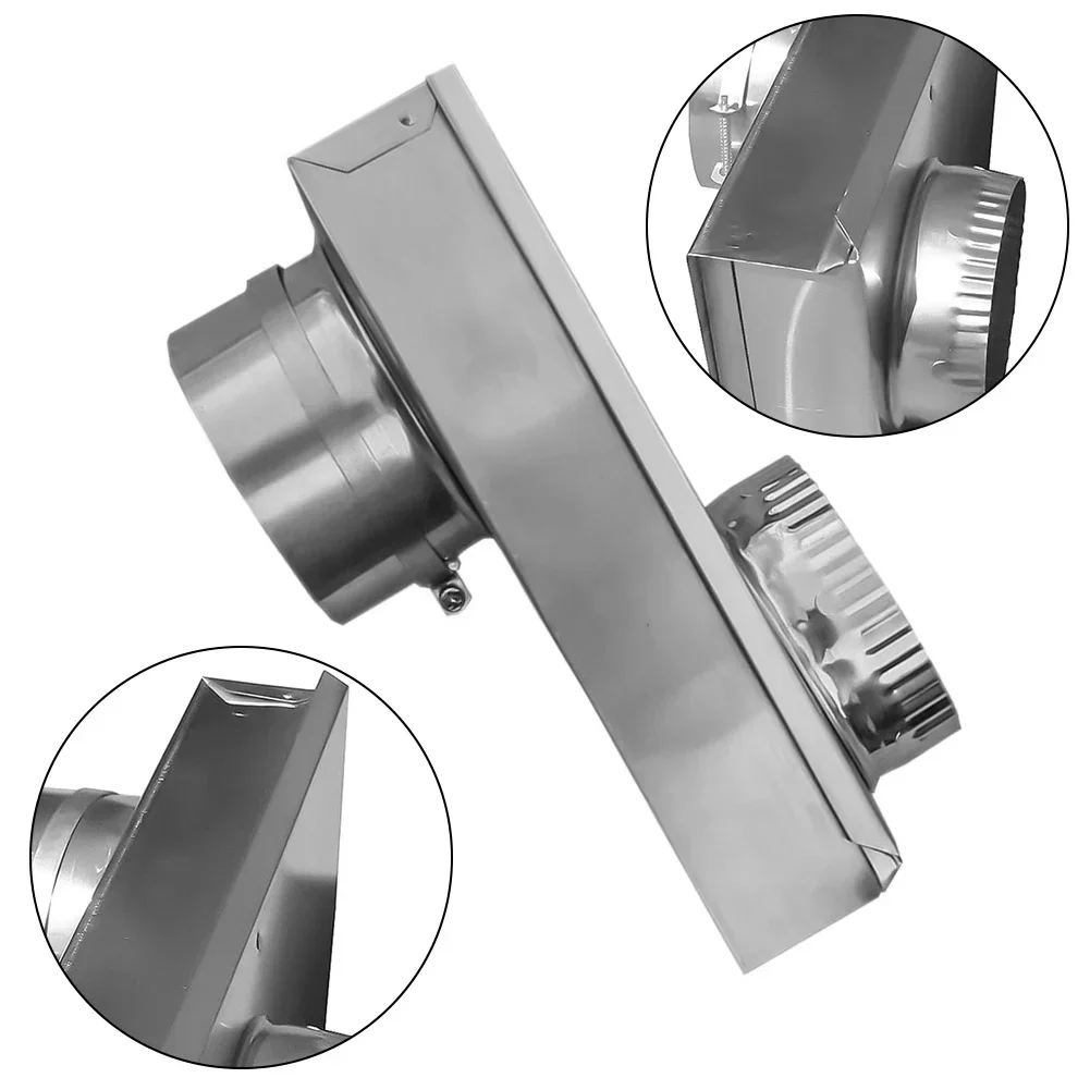 1 Pc 23*14*15cm Silver Stainless Steel Dryer Exhaust Pipe A Periscope ...