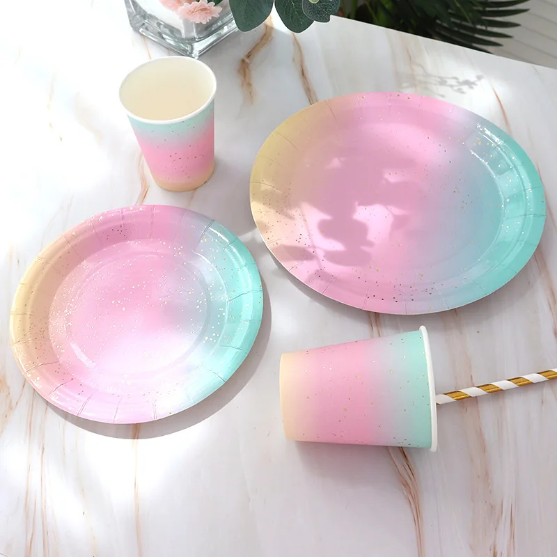 Disposable-Plates-Cake-Paper-Pan-DIY-Decoration-Paper-Tableware-Girl ...