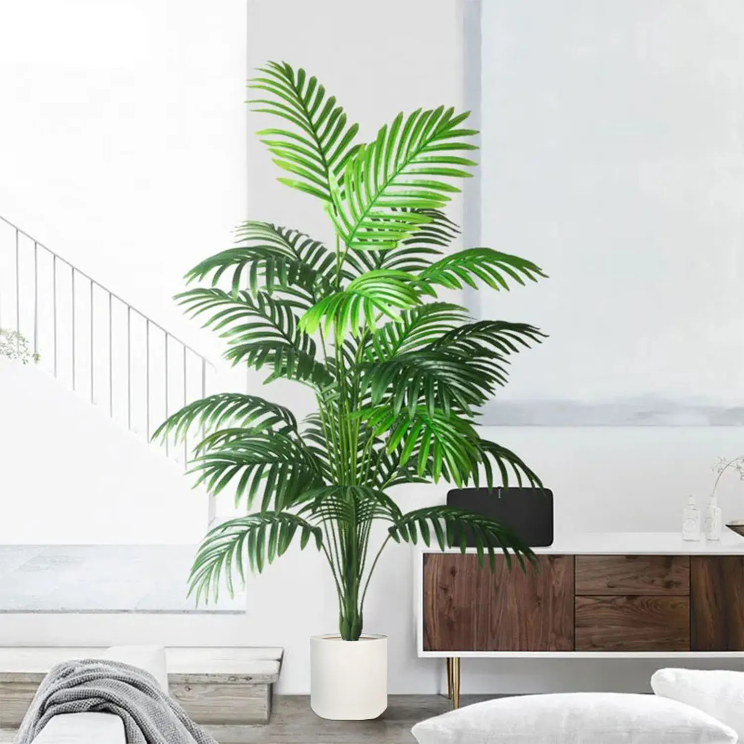 65-125cm-Large-Artificial-Plants-Fake-Green-Plam-Plant-Branches-Plastic ...