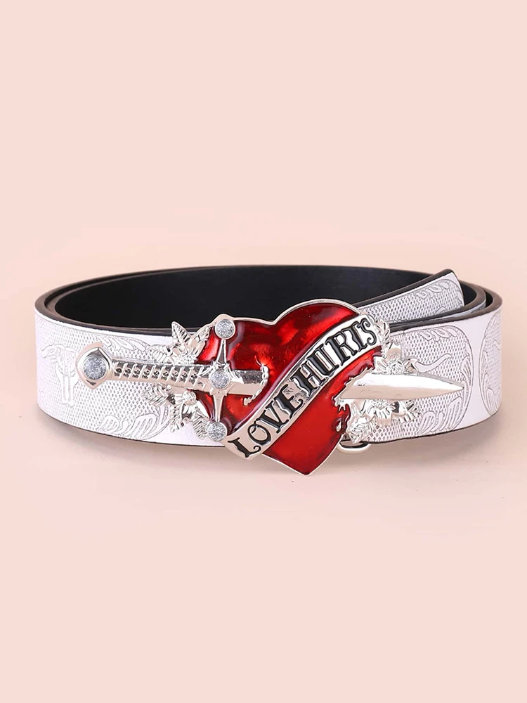 Hip-Hop-Punk-Belt-Retro-Fashion-Personality-White-Wide-Edge-Love-Casual ...