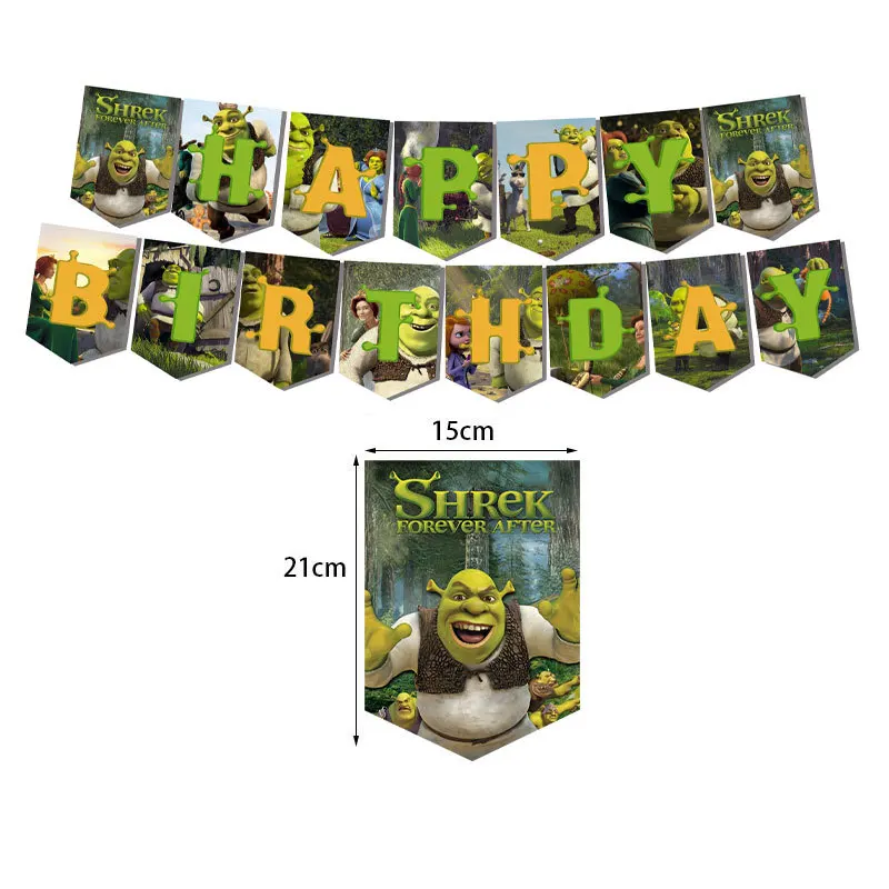 Suministros de decoración de fiesta de cumpleaños con temática de Shrek ...