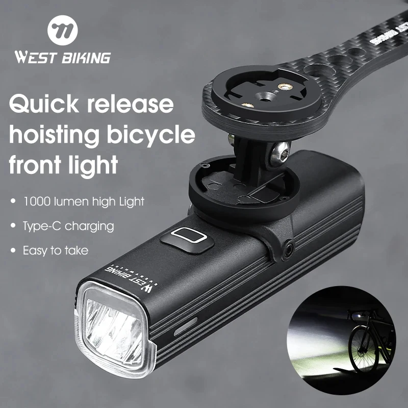WEST-BIKING-Bike-Light-1000Lumens-Aluminum-Alloy-Type-C-Charging-Smart ...