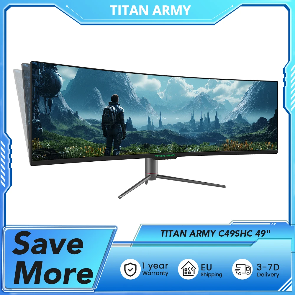 TITAN ARMY C49SHC 49-Zoll-Gaming-Monitor, 3840 x 1080 CSOT HVA-Panel ...
