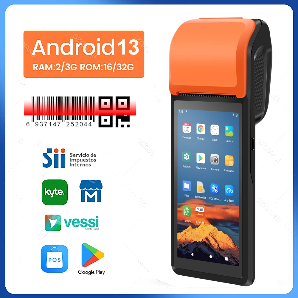 Handheld-Android-11-13-Pos-Terminal-Receipt-Bill-58mm-Thermal-Printer ...