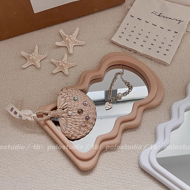 Mini-Desk-Mirror-Vintage-Wavy-Aesthetic-Makeup-Baby-Princess-Luxury ...