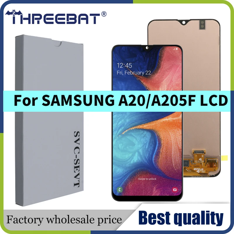 SUPER-AMOLED-6-4-LCD-For-Samsung-A20-A205G-SM-A205F-LCD-Display-Screen ...