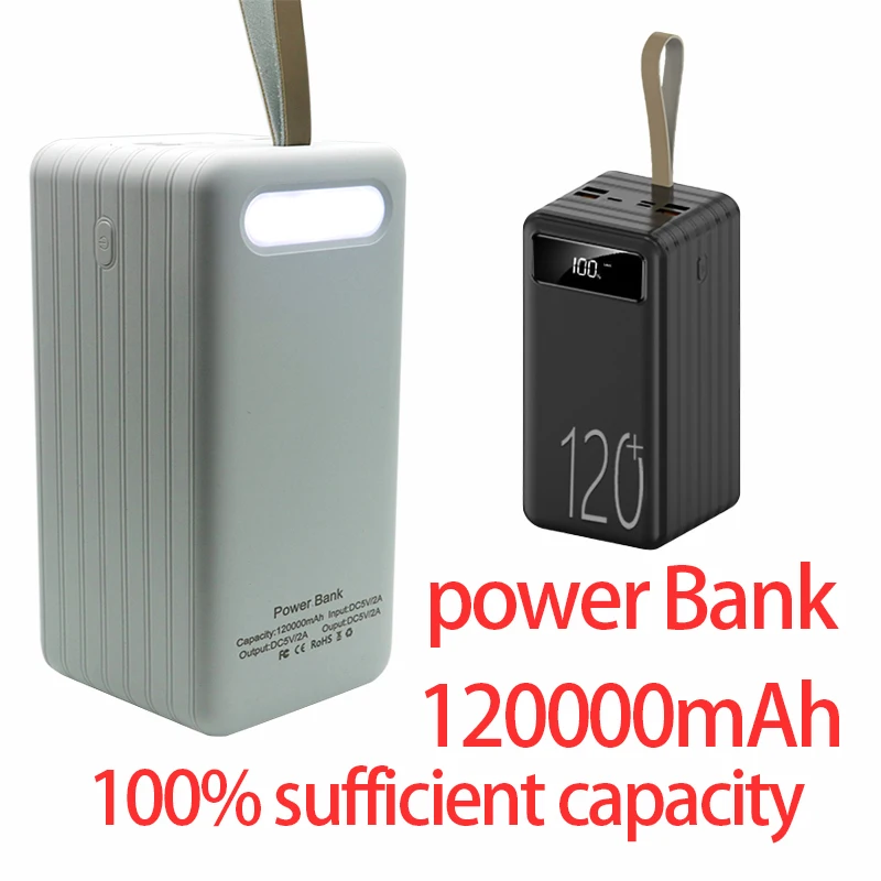 power bank 100% large capacity 120000mAh power pack, large capacity ...