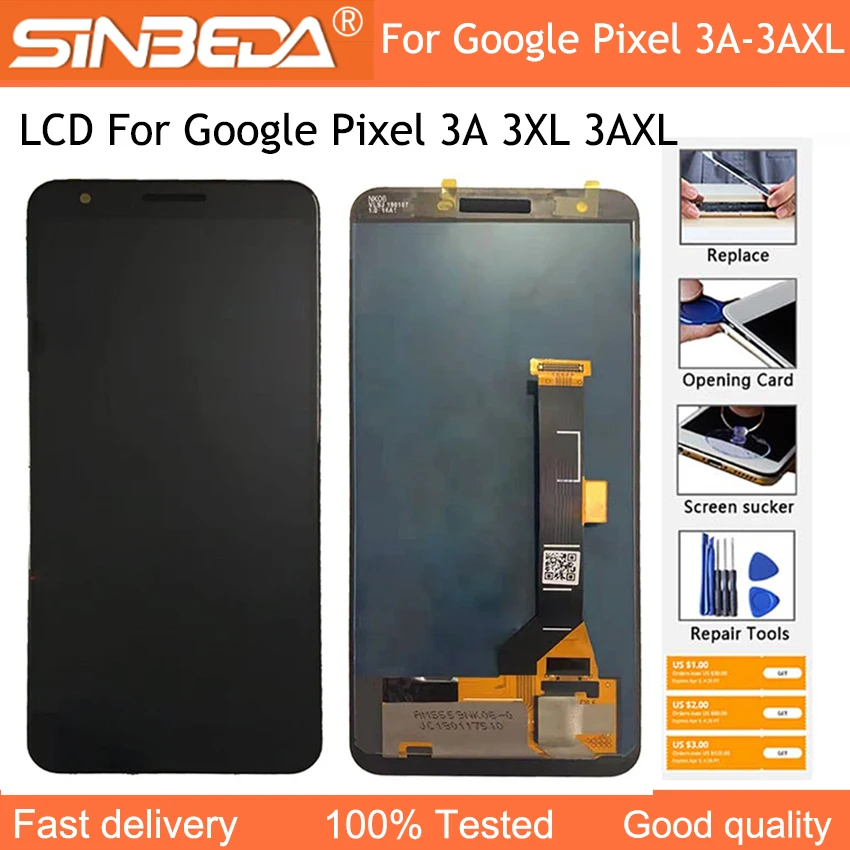 Pantalla LCD de prueba 100% para Google Pixel 3A XL 3AXL G020C ...