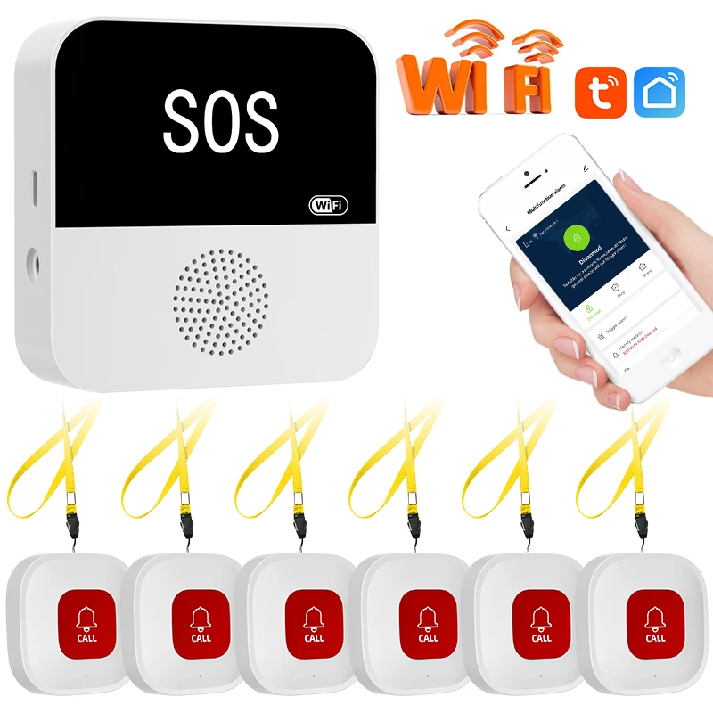 WiFi-Panic-Button-Elderly-Pager-Smart-Call-Real-time-Monitoring-SOS ...