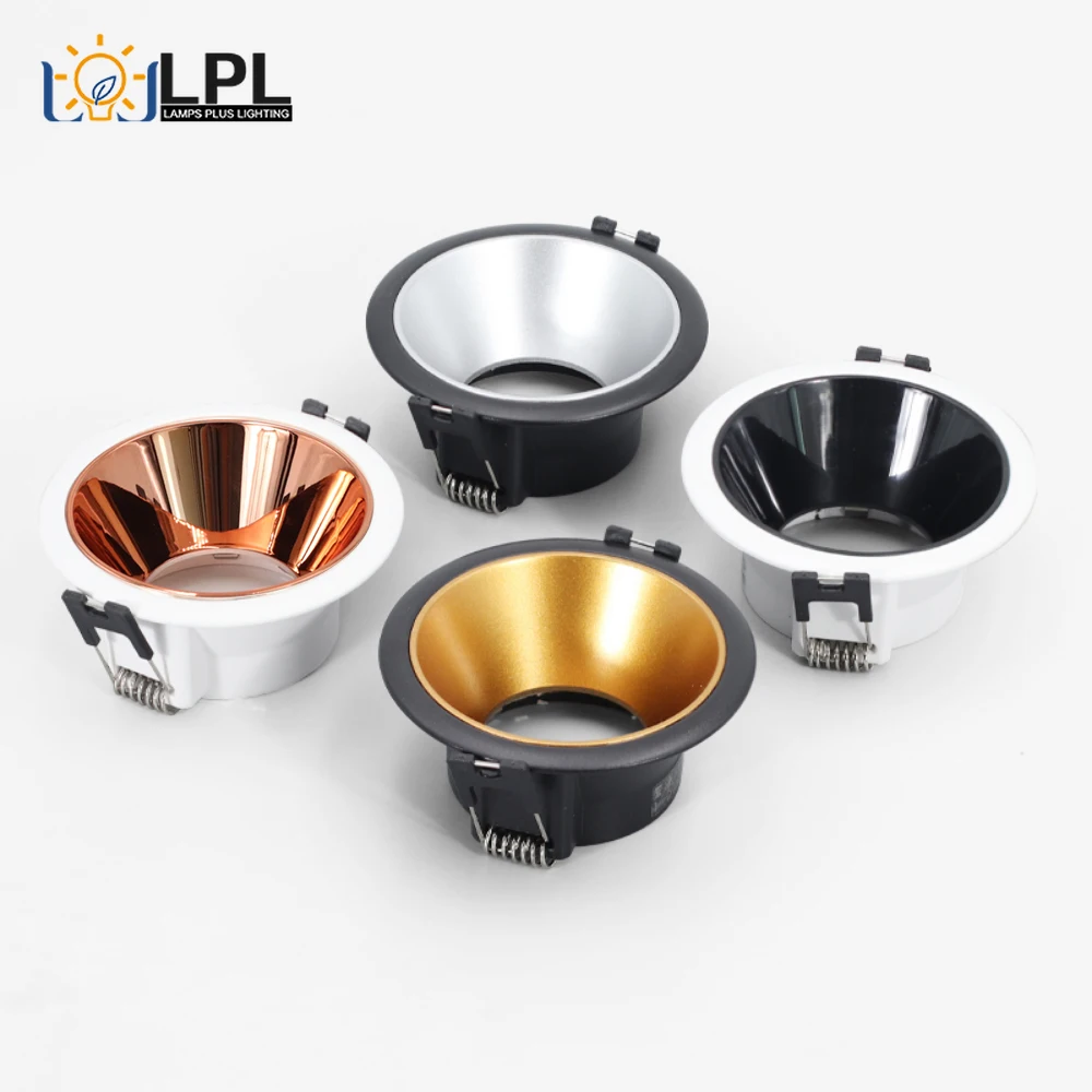 White-Gold-LED-Aluminum-Downlights-Frame-Round-Fixture-Holders-No ...