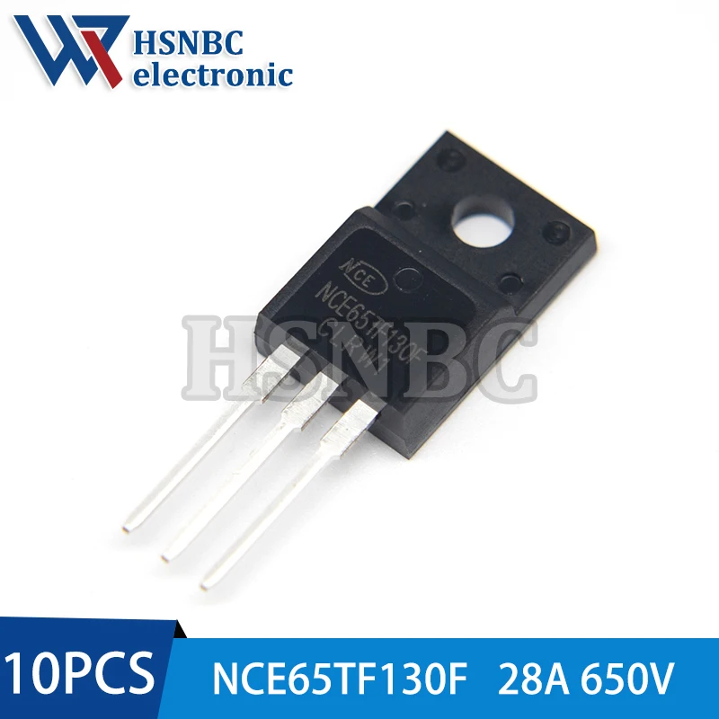 10Pcs/Lot NCE65TF130F NCE65TF130 65TF130F TO-220F 28A 650V N-Channel ...