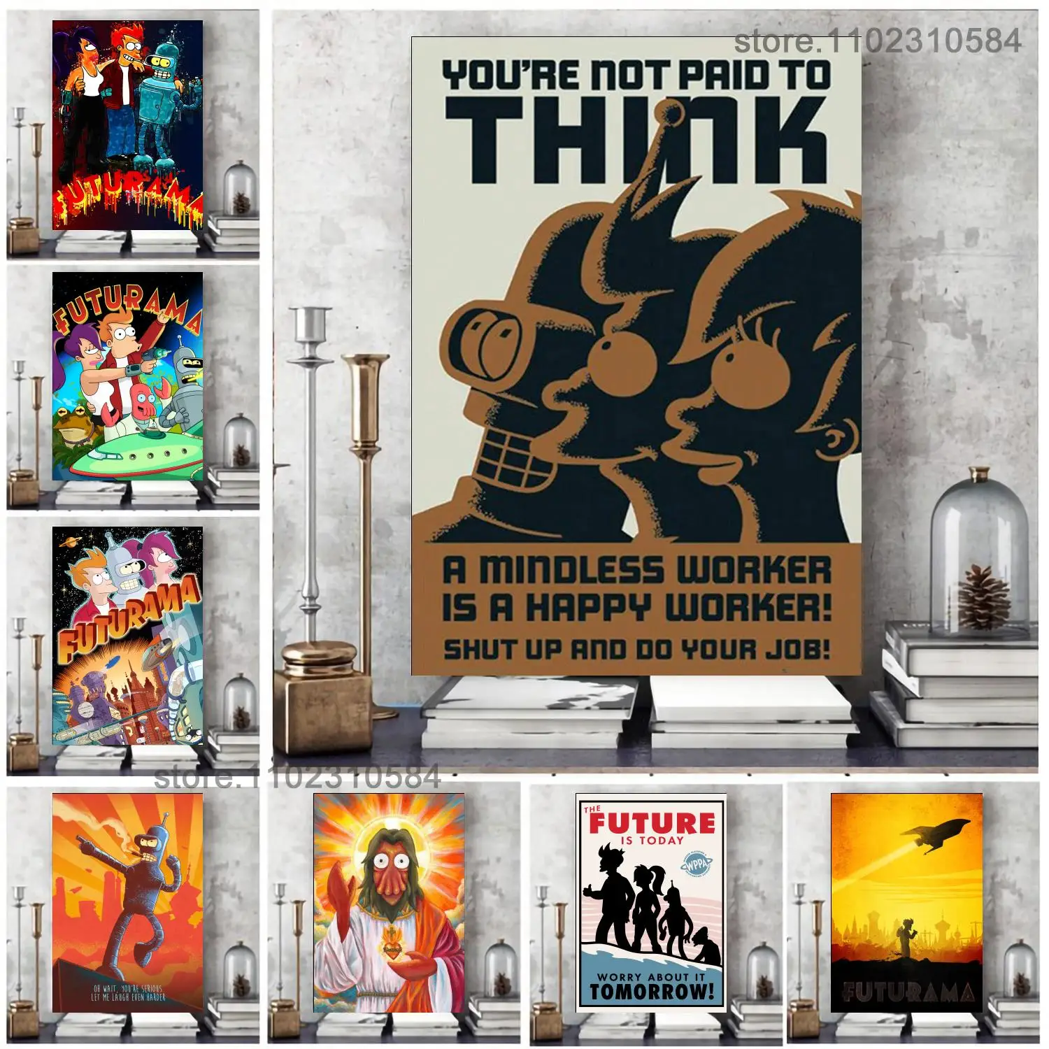 You're not Paid to Think FuturamaTV Art Print Poster Wall Canvas Poster ...