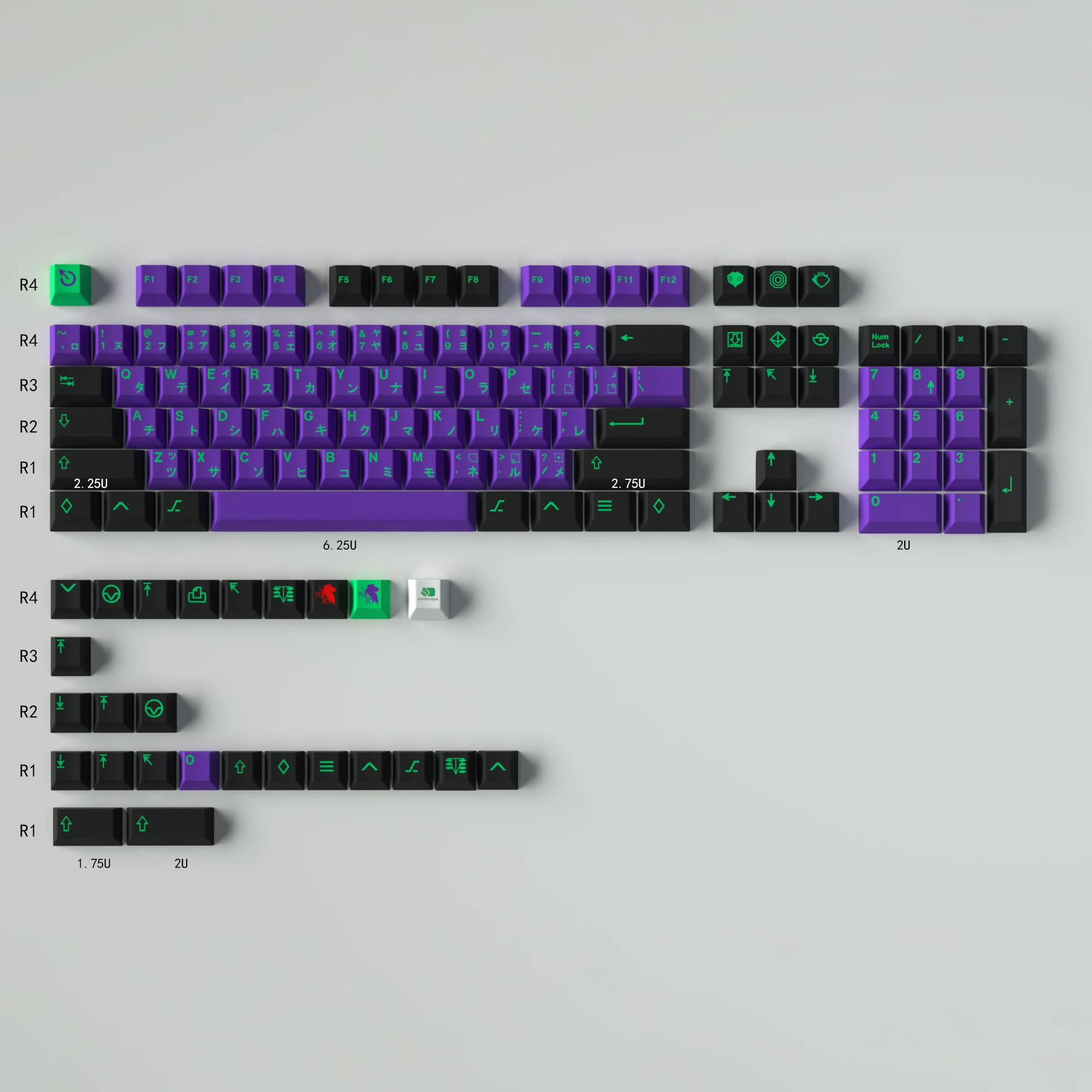 GMK Clones Mecha-01 EVA Custom PBT keycap DYE-SUB Keycap Cherry Profile English Keycaps For MX ...